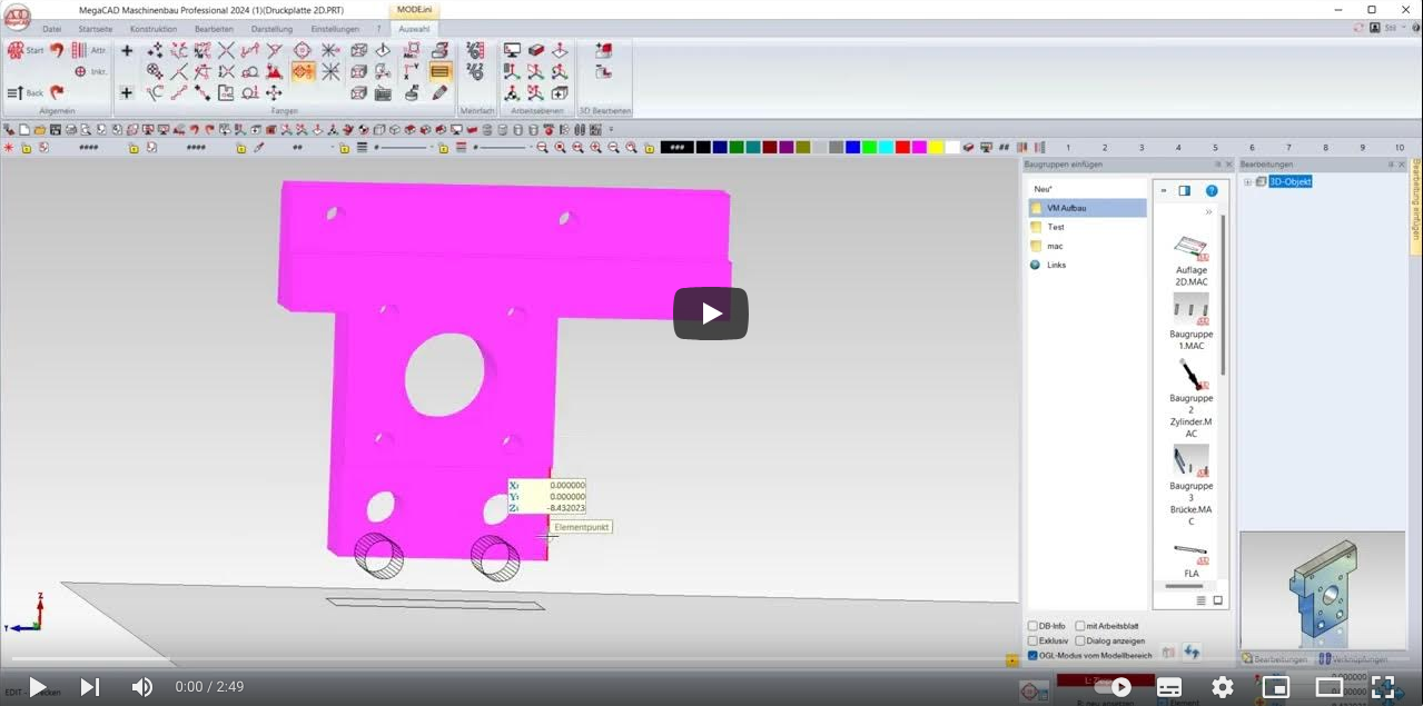 2D Zeichnung in 3D Volumenmodell umwandeln